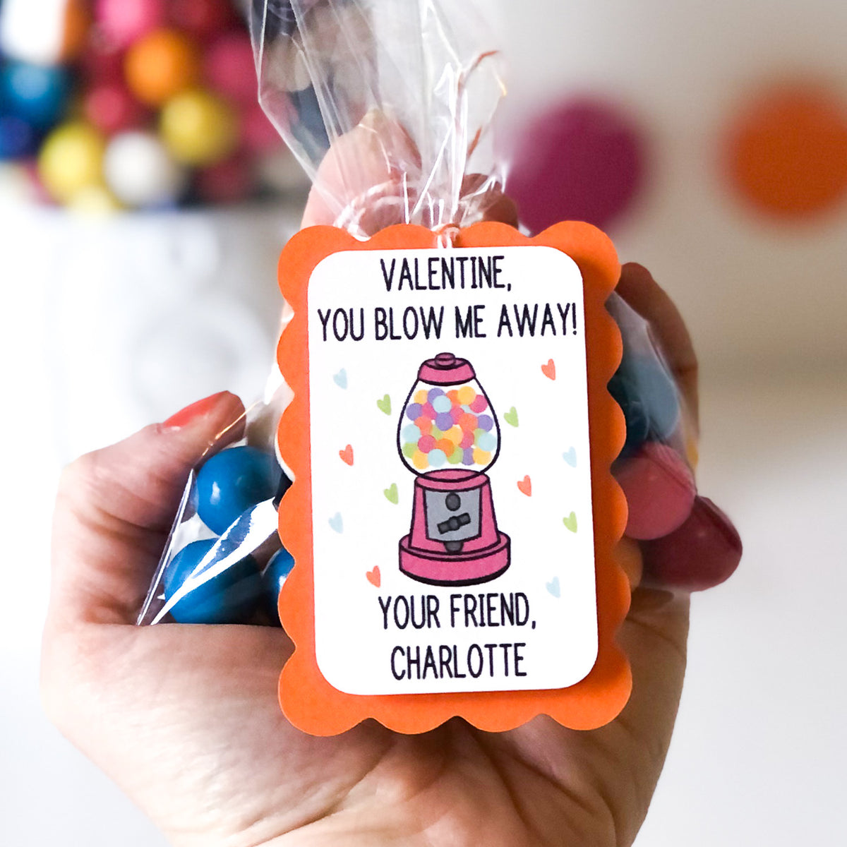 Gumball Personalized Valentine Tags – Sprinkled Wishes