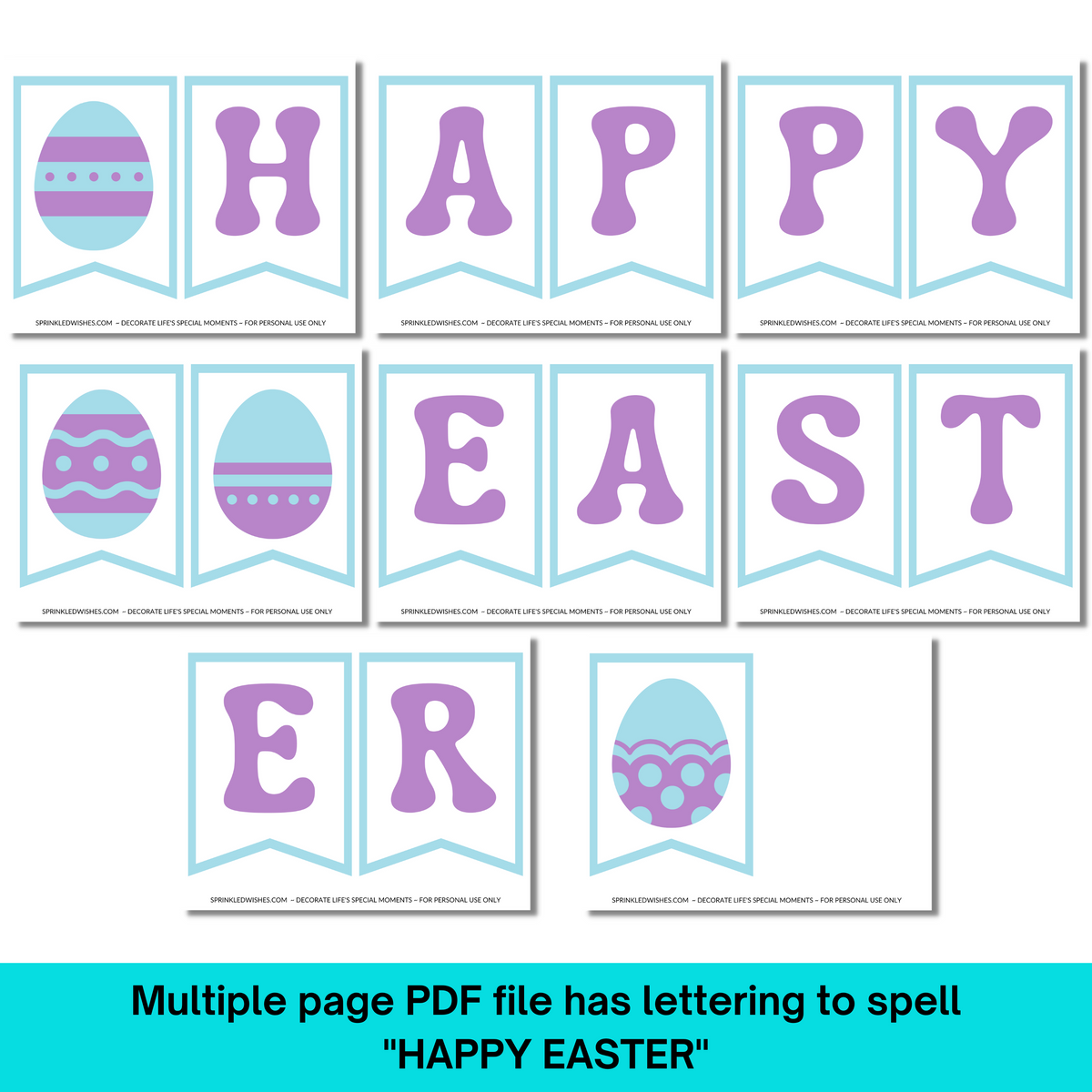 Printable Easter Egg Banner - Instant Download – Sprinkled Wishes