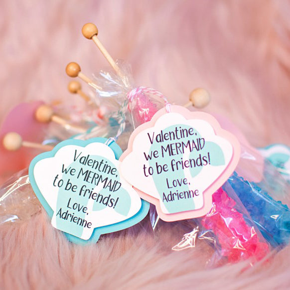 Mermaid Personalized Valentine Tags – Sprinkled Wishes