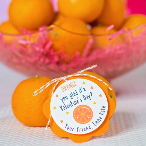 Orange Personalized Valentine Tags – Sprinkled Wishes